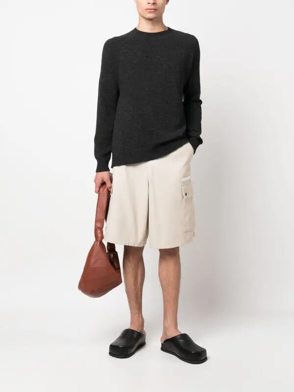 JIL SANDER Fine-knit Wool-cashmere Jumper - Grey