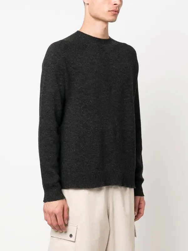 JIL SANDER Fine-knit Wool-cashmere Jumper - Grey