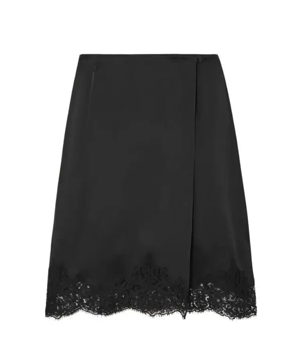 Stella McCartney Net Sustain Lace-trimmed Satin Skirt
