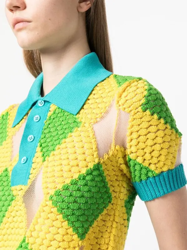 BOTTER Geometric Knitted Polo Shirt