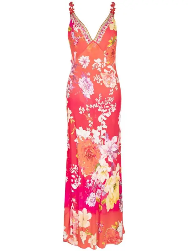 Camilla Floral-print Maxi Dress - Red