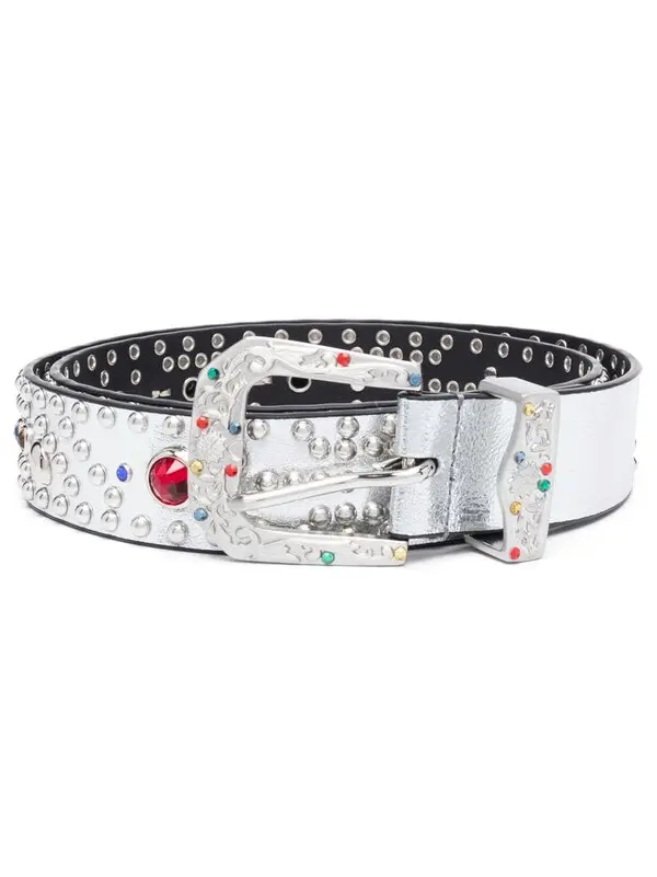 HTC LOS ANGELES Crystal-embellished Leather Belt