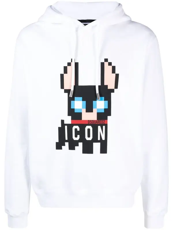 Dsquared2 Icon-motif Cotton Hoodie - White