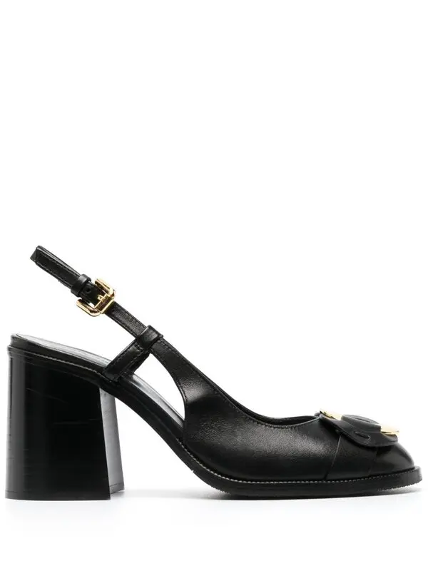 See By Chloé 90mm Logo-engraved Slingback Pumps