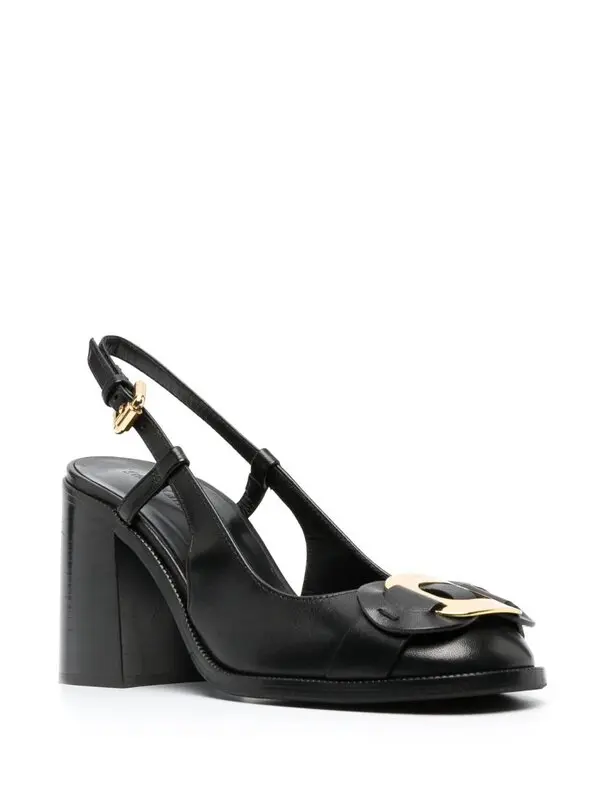 See By Chloé 90mm Logo-engraved Slingback Pumps