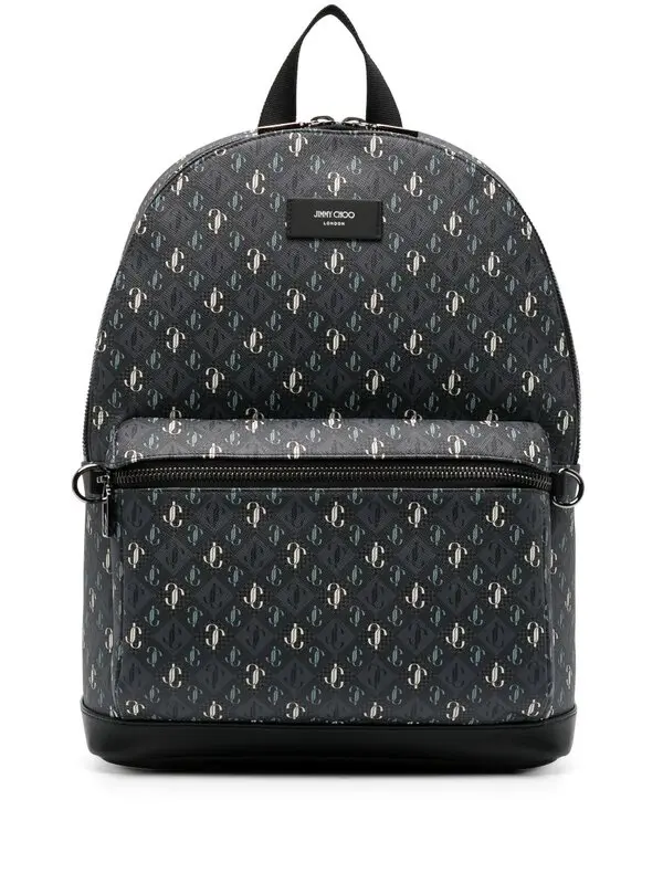 Jimmy Choo Wilmer Monogram-Pattern Backpack In Grey - 40% Off