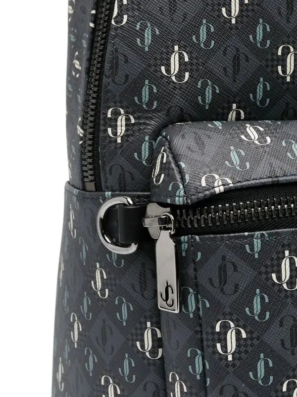 Jimmy Choo Wilmer Monogram-Pattern Backpack In Grey - 40% Off