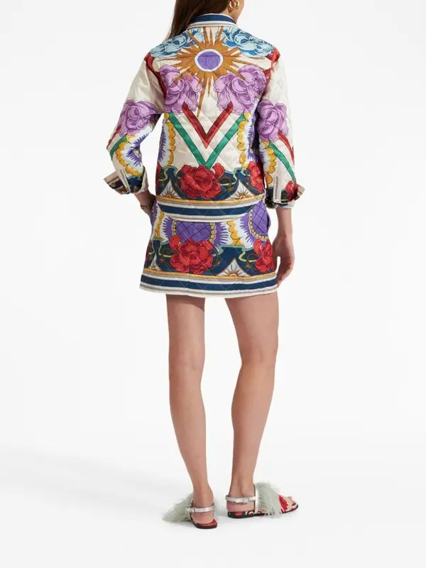 La DoubleJ Edie Quilted Floral-print Jacket - White