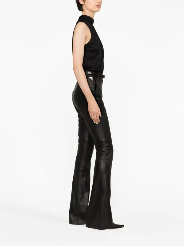 Attico Flared Leather Trousers