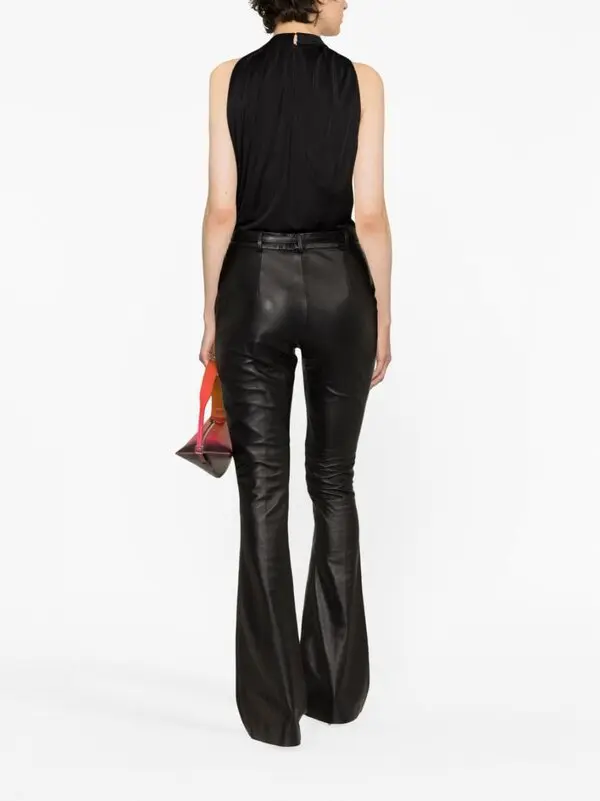 Attico Flared Leather Trousers
