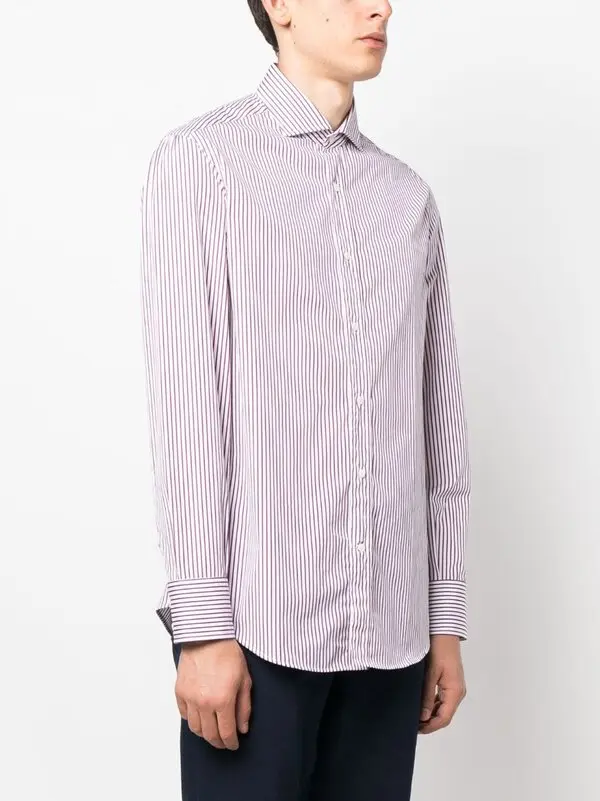 Brunello Cucinelli Long-sleeve Striped Cotton Shirt