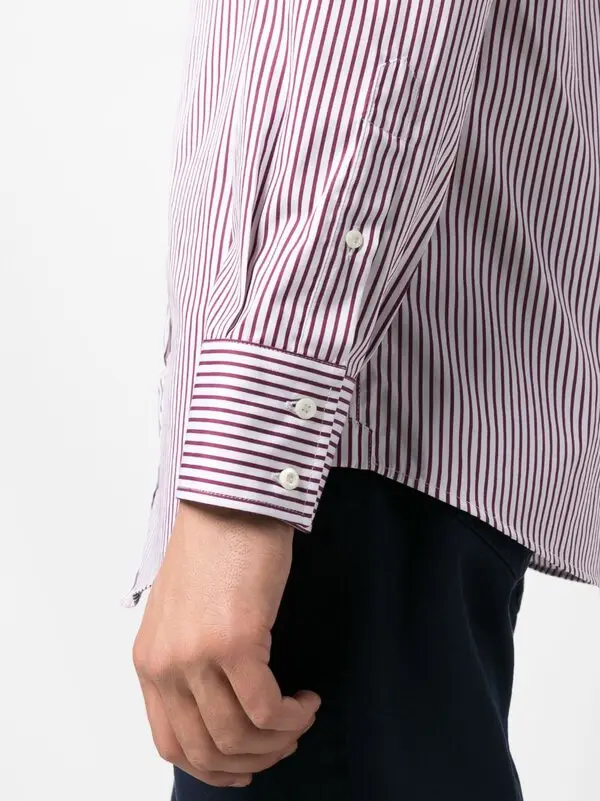 Brunello Cucinelli Long-sleeve Striped Cotton Shirt