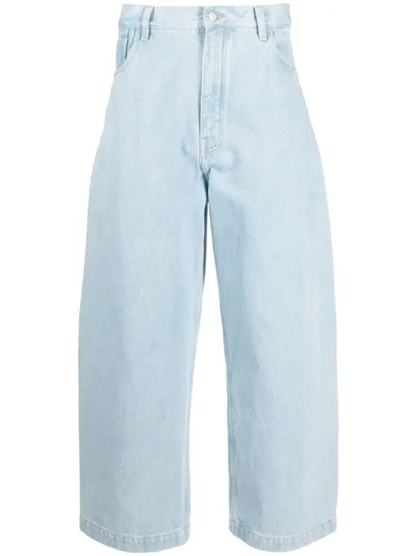 Studio Nicholson Cropped Wide-leg Jeans - Blue