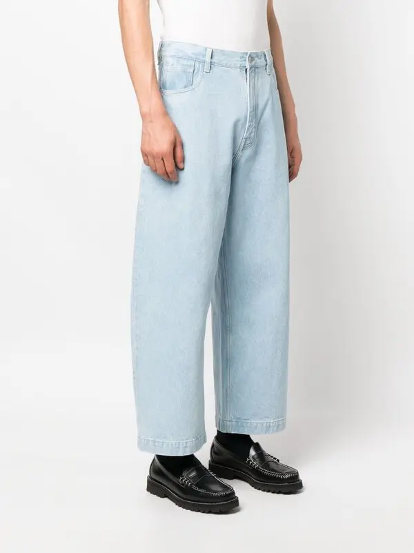 Studio Nicholson Cropped Wide-leg Jeans - Blue