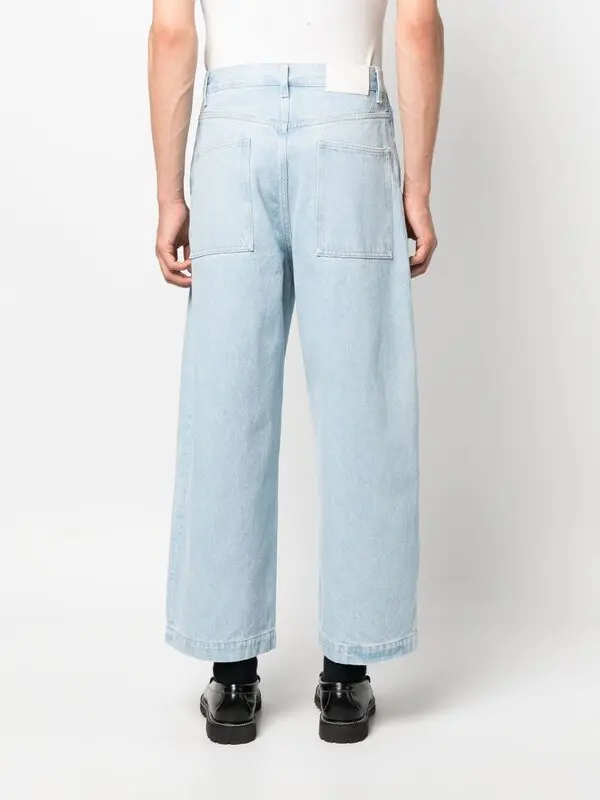 Studio Nicholson Cropped Wide-leg Jeans - Blue