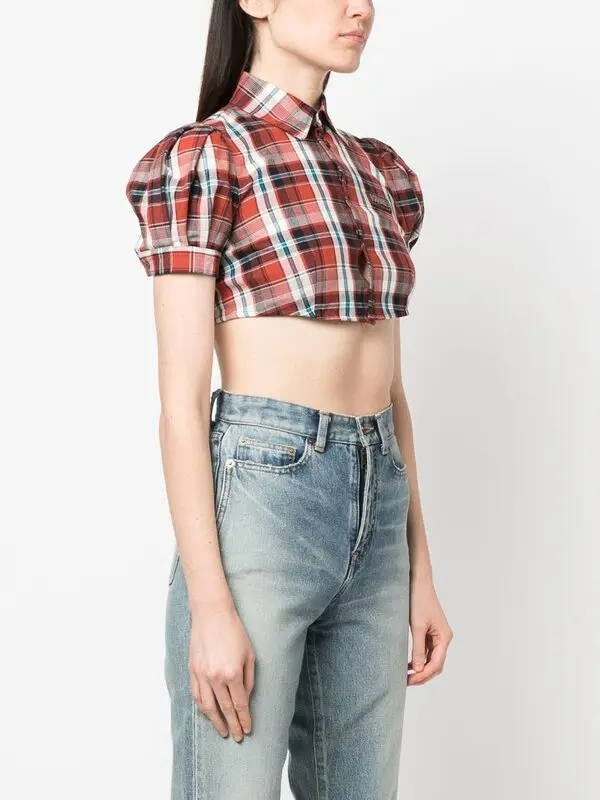 Dsquared2 Checked Puff-sleeve Shirt