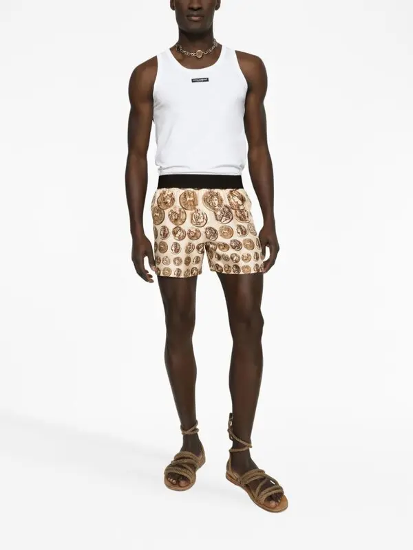 Dolce & Gabbana Logo-patch Tank Top - White