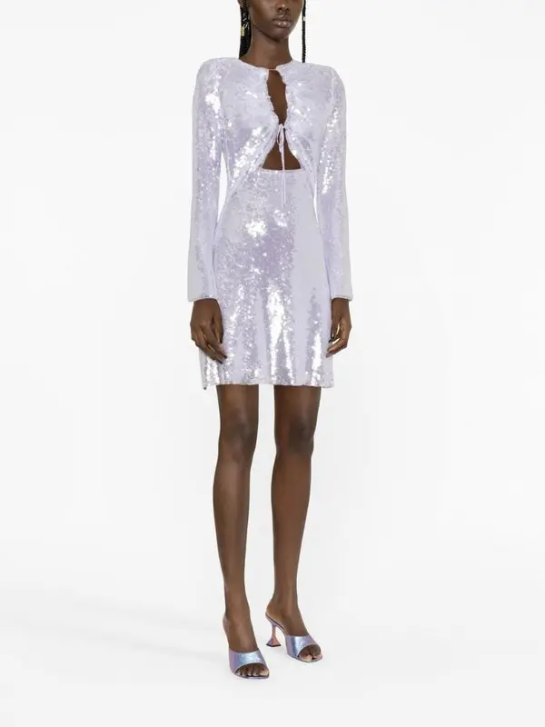 self portrait purple sequin dress Self-Portrait Lilac Sequin Keyhole Mini Dress