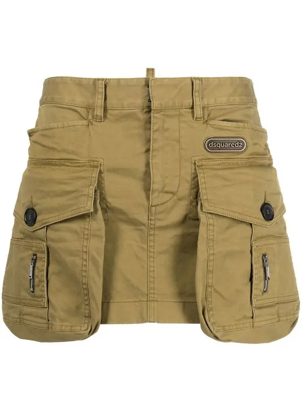 Dsquared2 Cargo-pocket Cotton Miniskirt - Green