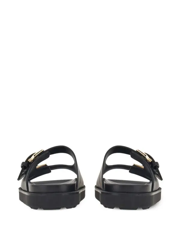 FERRAGAMO Double-buckle Leather Sandals