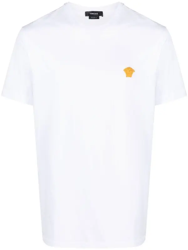 Versace Embroidered Cotton-jersey T-shirt - White