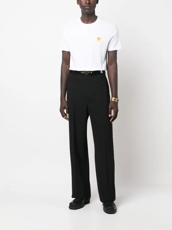 Versace Embroidered Cotton-jersey T-shirt - White