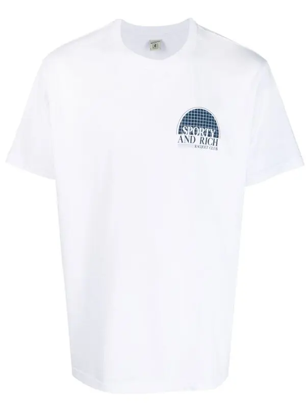 SPORTY & RICH Logo-print Cotton T-shirt - White