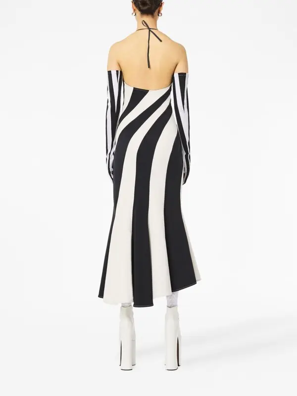 marc jacobs striped silk dress Vintage Marc Jacobs Silk Stripe + Pleated Dress