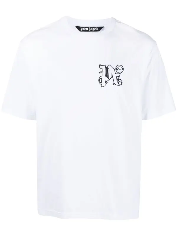 Palm Angels Monogram Cotton T-shirt - White