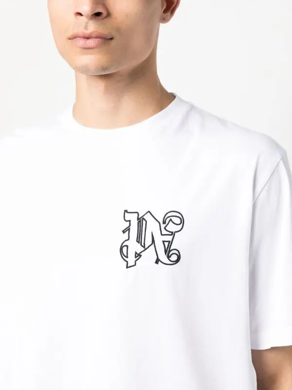 Palm Angels Monogram Cotton T-shirt - White