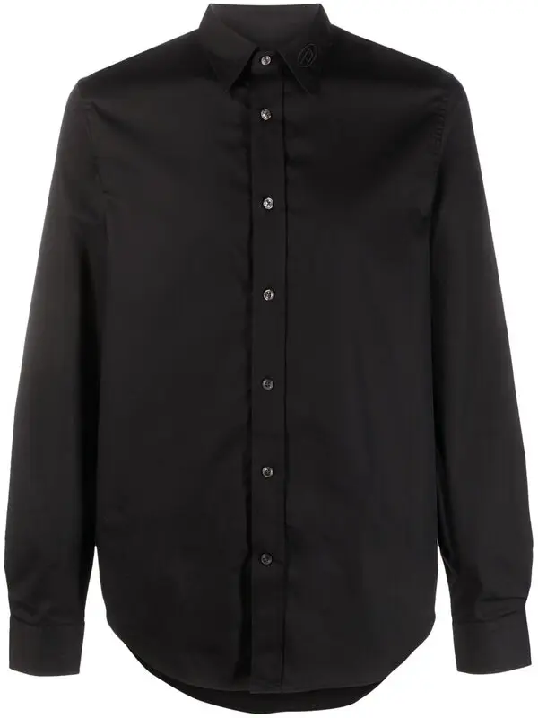 DIESEL® Logo-embroidered Cotton Shirt - Black