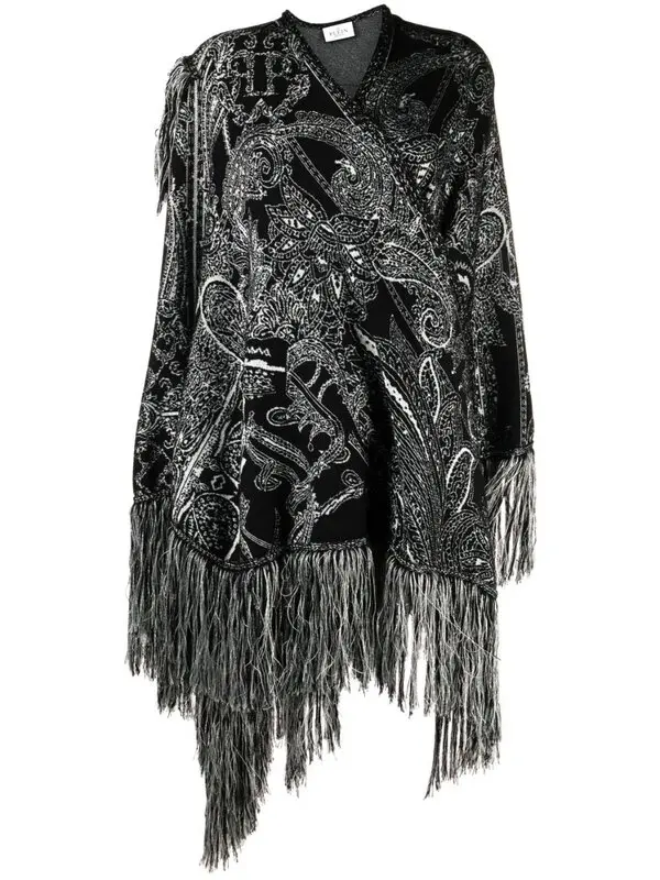 Philipp Plein Paisley-jacquard Wool Cape