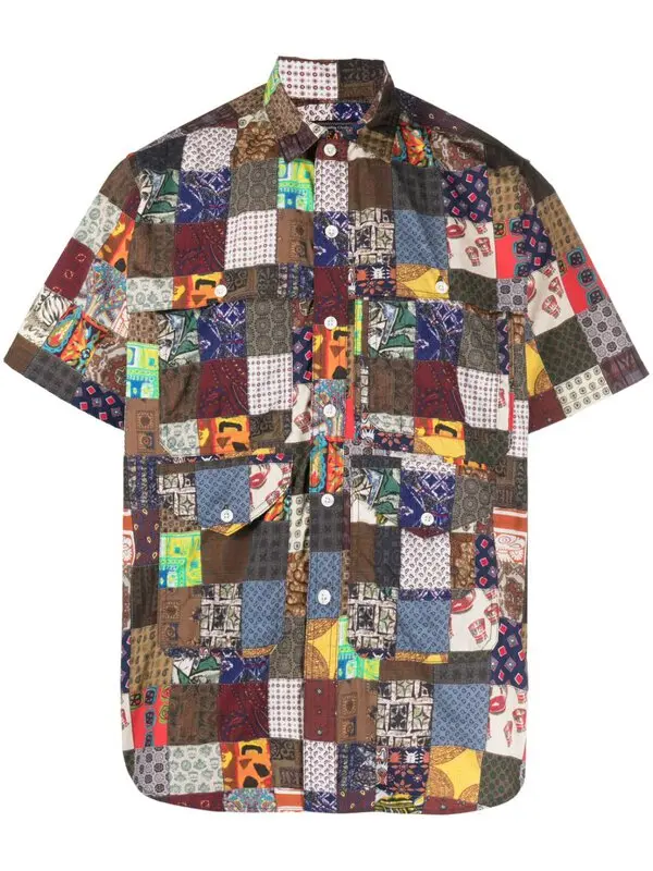 BEAMS Adventure Patchwork-print Shirt