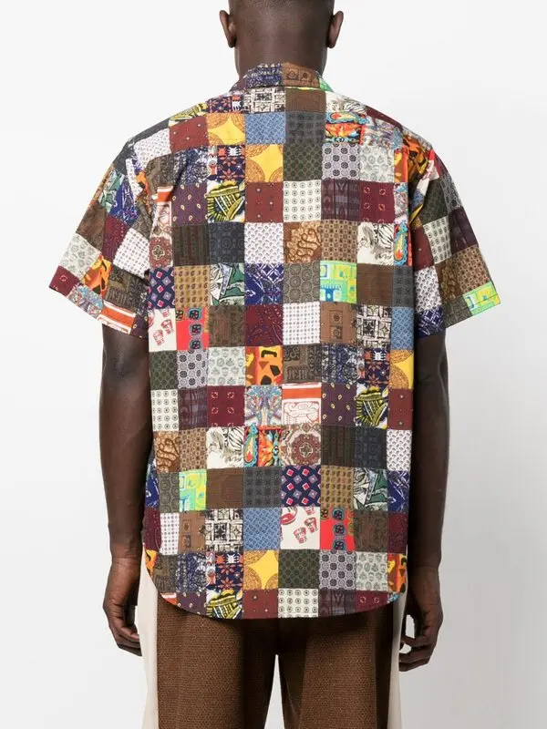 BEAMS Adventure Patchwork-print Shirt