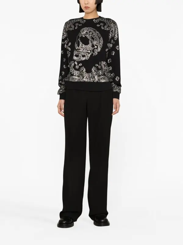 Philipp Plein Skull Bandana Cotton-blend Sweatshirt