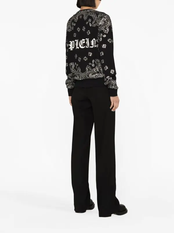 Philipp Plein Skull Bandana Cotton-blend Sweatshirt