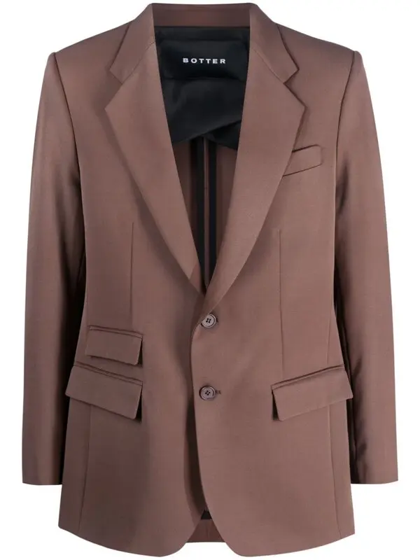 BOTTER Single-breasted Buttoned Wool Blazer - Brown