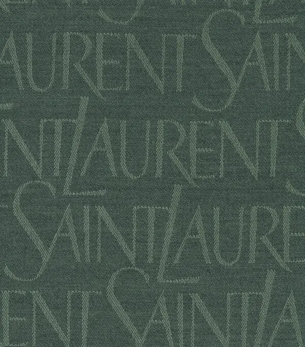 Saint Laurent Silk-wool Logo-jacquard Scarf - Green