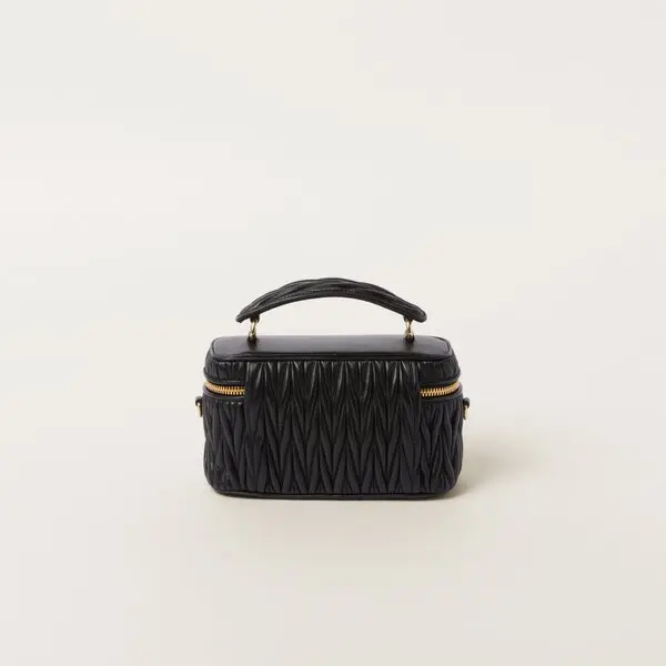 Miu Miu Matelassé Nappa Leather Shoulder Bag - Black | Editorialist