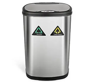 NINE STARS 13.2-gal Dual Compartment Motion Sen Or Trash Can - One-color