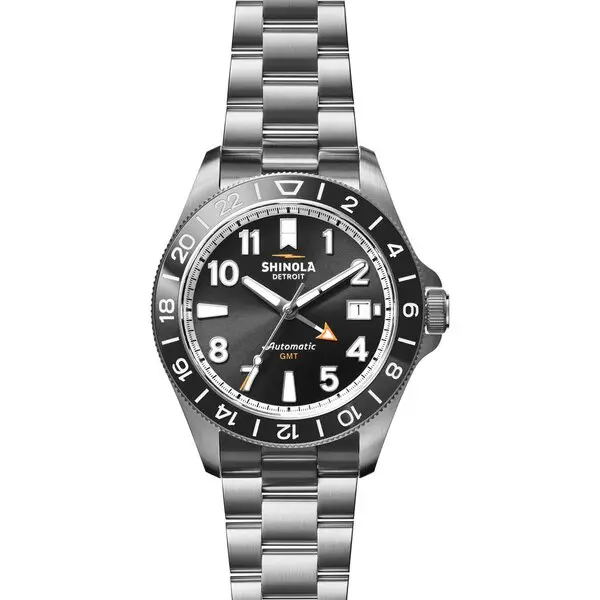 Shinola Gmt Automatic Bracelet And Strap Watch - Black