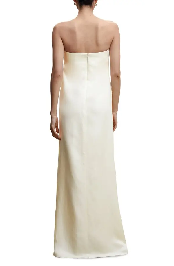 mango linen strapless dress Strapless linen dress