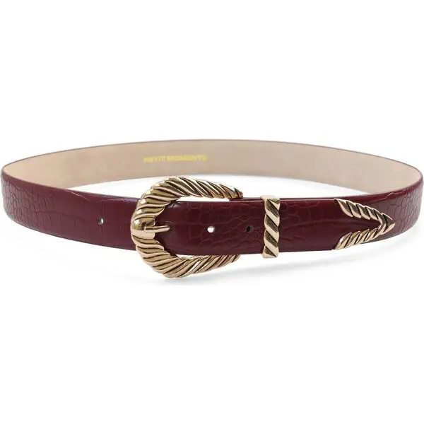 PETIT MOMENTS Modern Rodeo Belt - Burgundy/ Gold