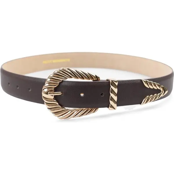 PETIT MOMENTS Modern Rodeo Belt - Chocolate/gold