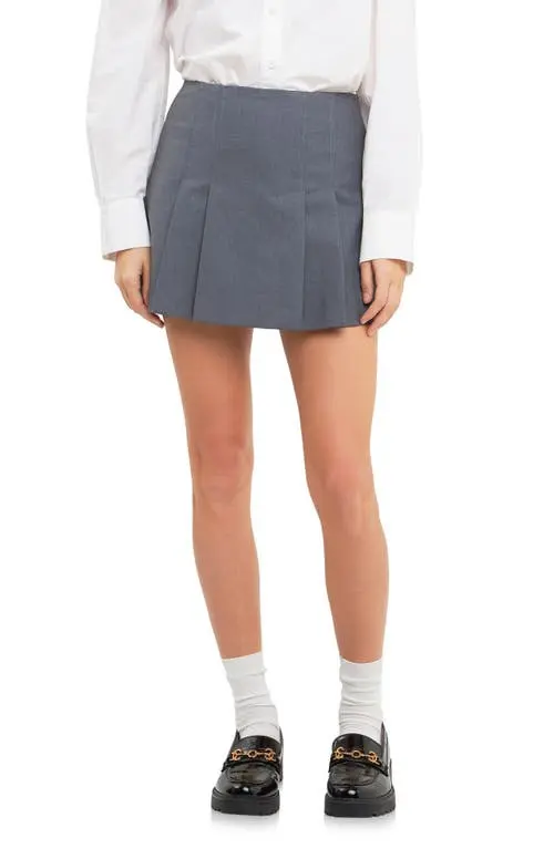 English Factory Pleated Skort - Heather Grey