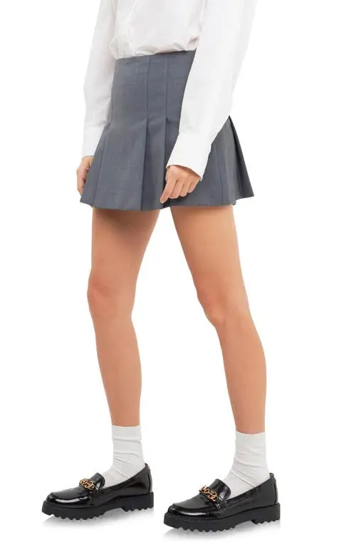 English Factory Pleated Skort - Heather Grey