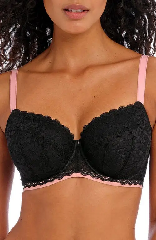 Freya Offbeat Underwire Padded Half Cup Bra - Black