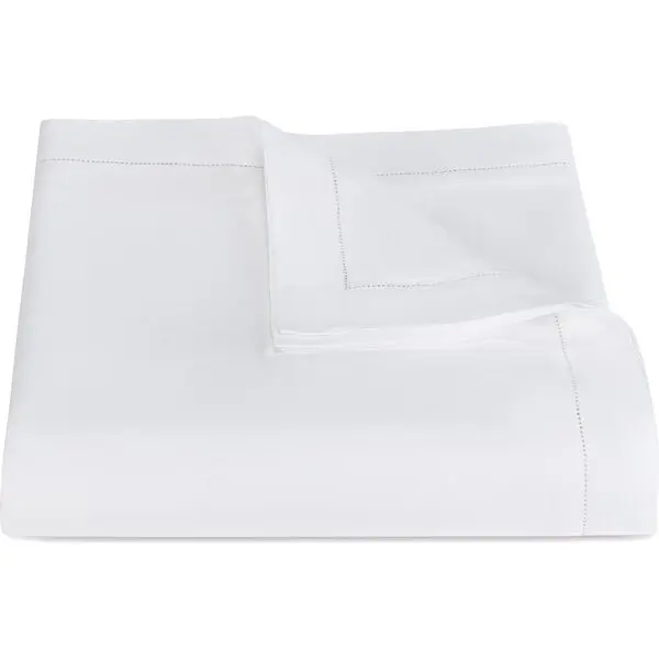 MATOUK Roman Hemstitch Linen Duvet Cover - White