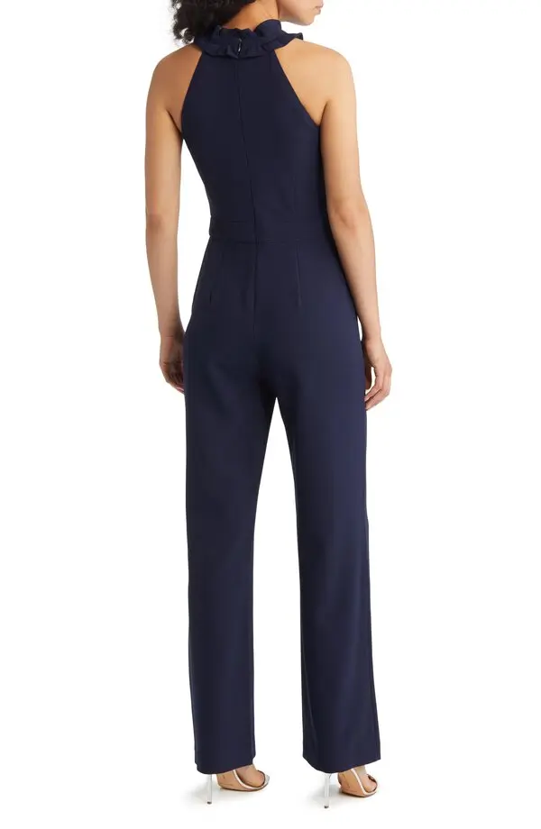 Eliza J Ruffle Halter Neck Jumpsuit