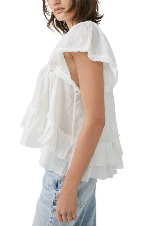 Free People Harrison Lace Ruffle Blouse